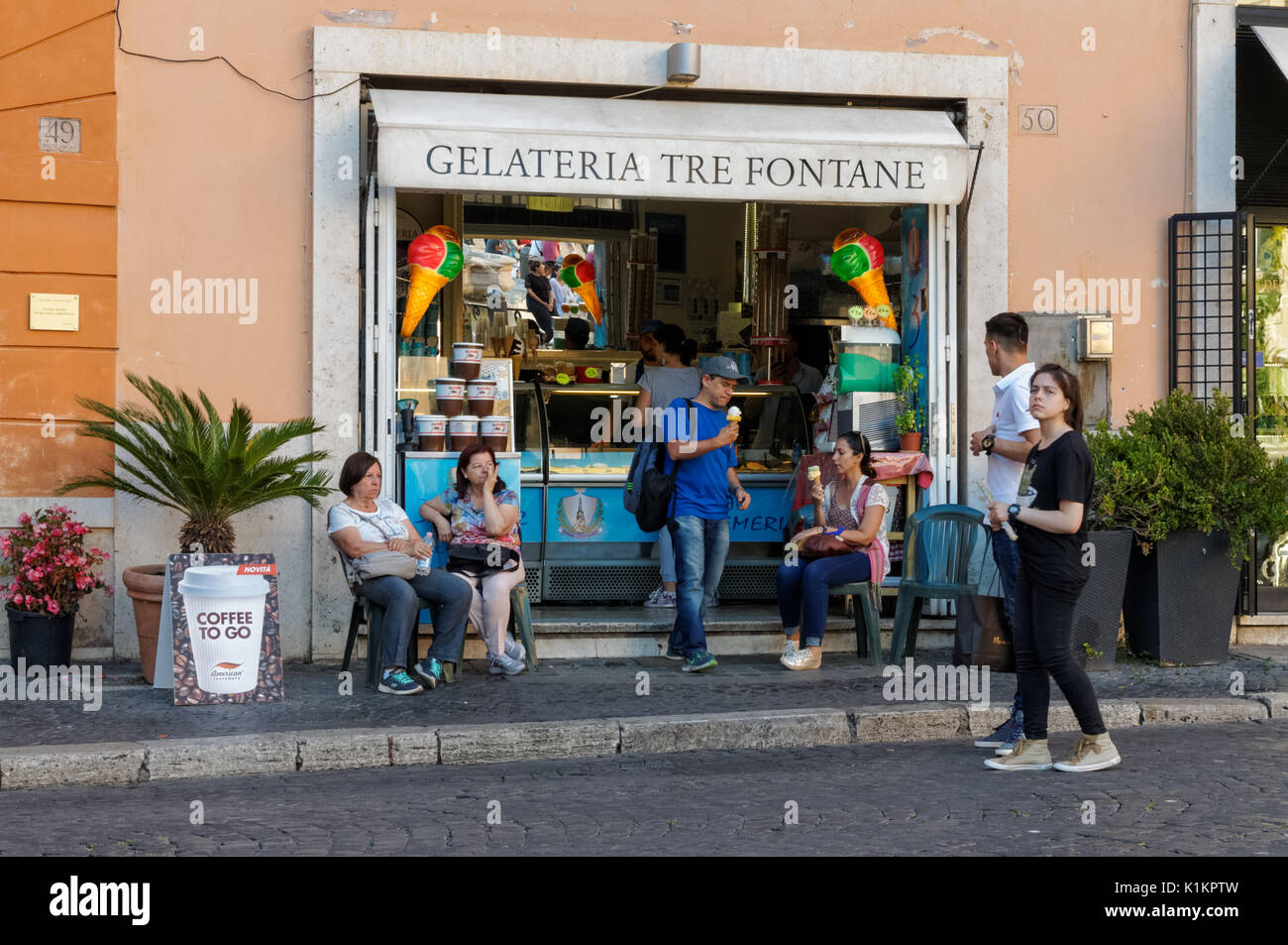 Italian ice cream gelateria shop rome italy hi-res stock photography ...