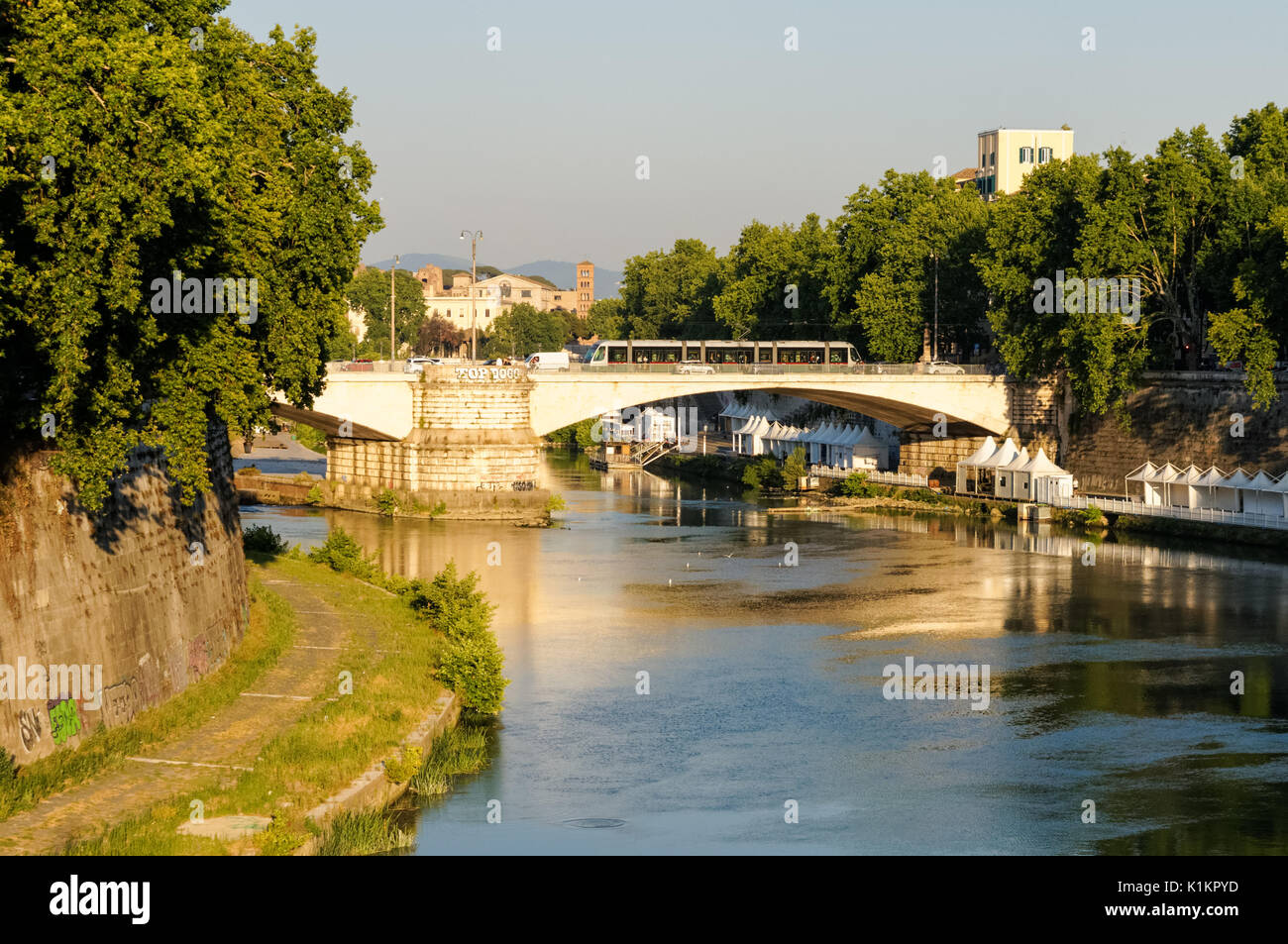 The Tiber river with Ponte Garibaldi in Rome, Italy Stock Photo - Alamy