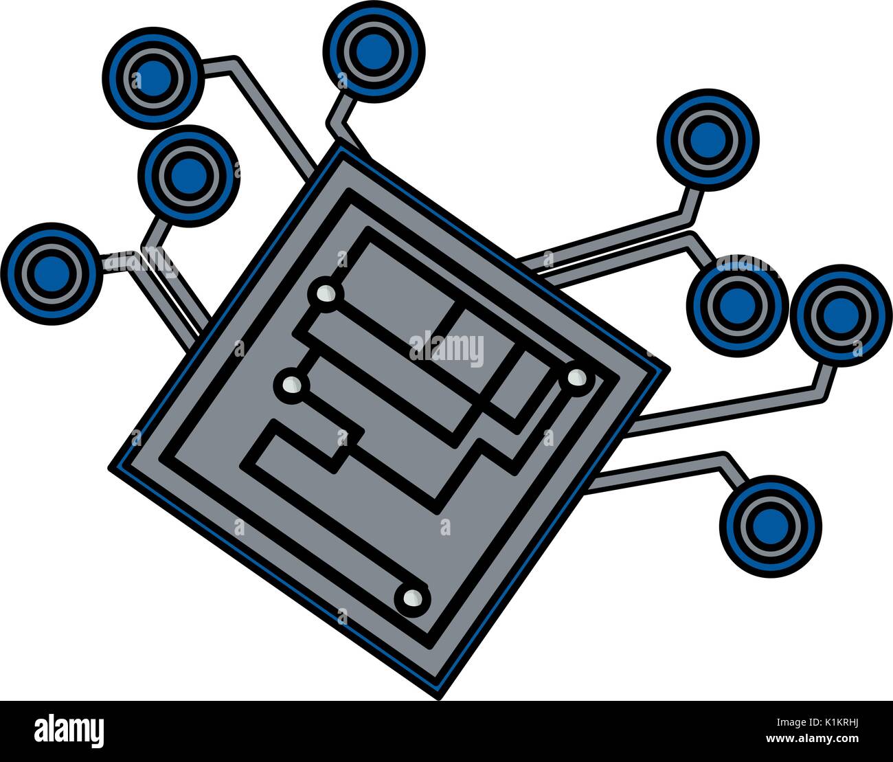 Microchip Integrated Circuit Icon Vector Illustration Graphic Design Stock Vector Image And Art
