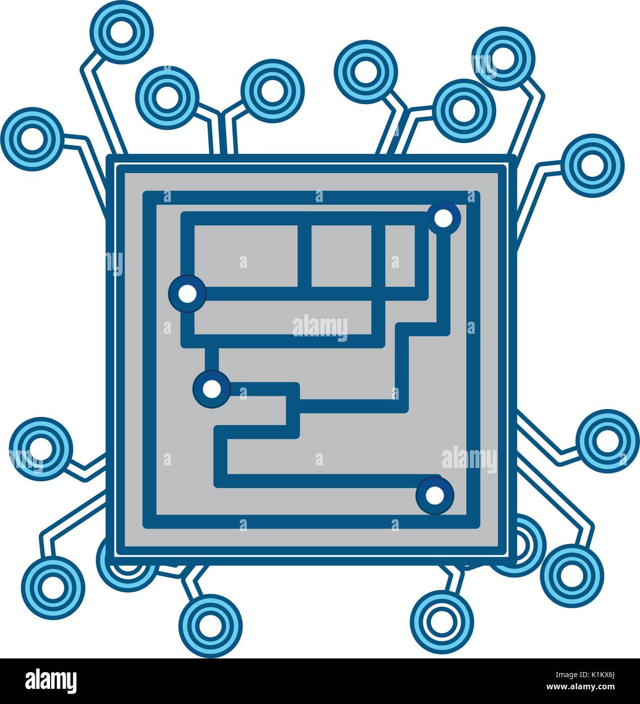 Microchip integrated circuit icon vector illustration graphic design ...