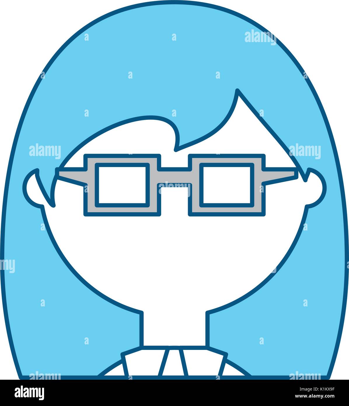 Geek woman cartoon icon vector illustration graphic design Stock Vector ...
