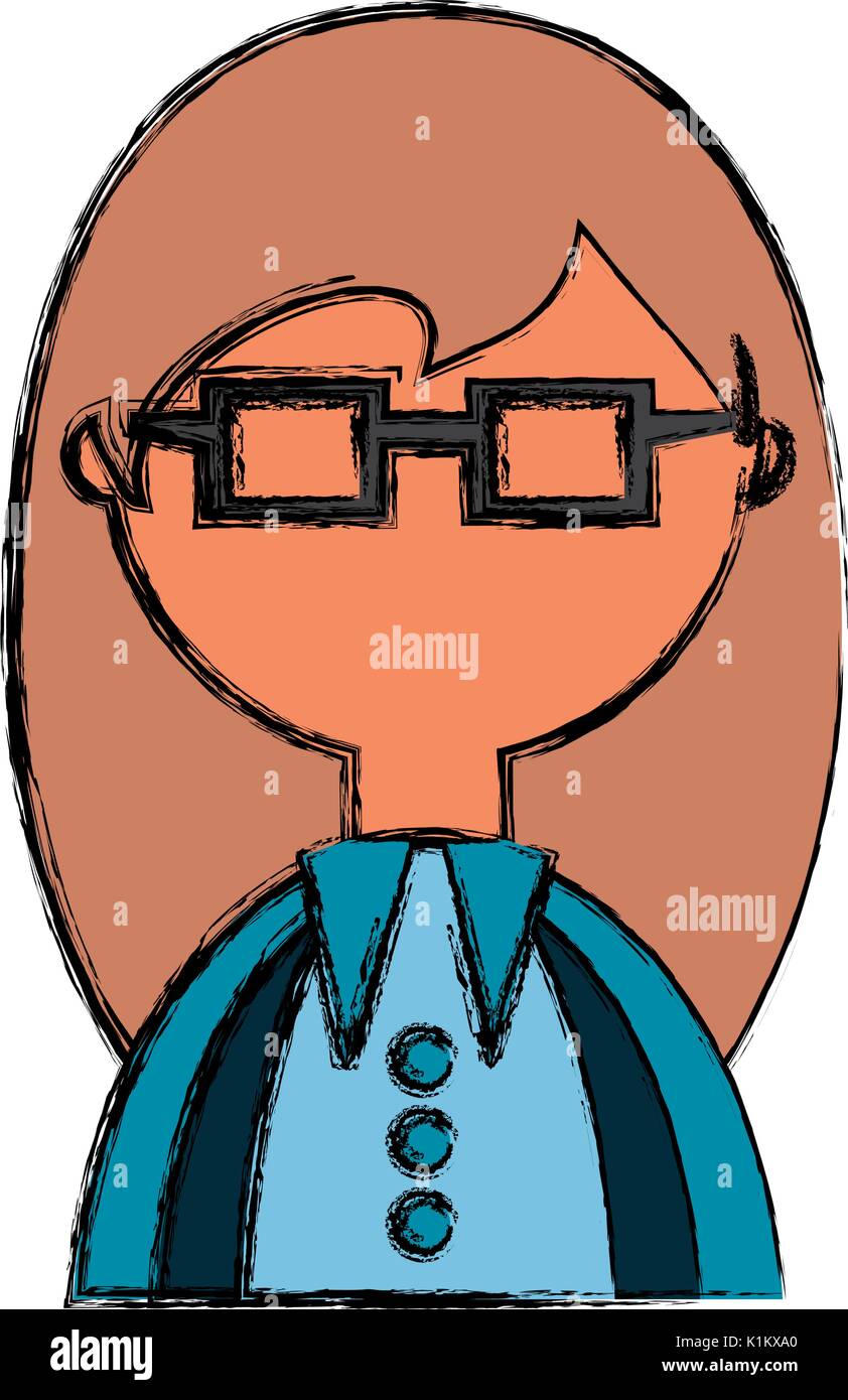 Geek woman cartoon icon vector illustration graphic design Stock Vector ...