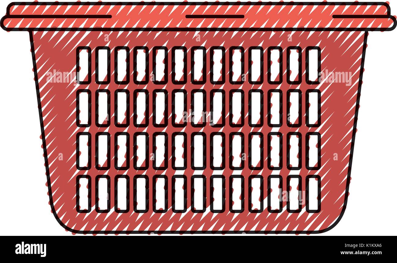 colored crayon silhouette of laundry basket without handles Stock ...