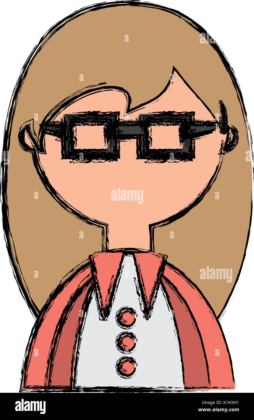 Geek woman cartoon icon vector illustration graphic design Stock Vector ...