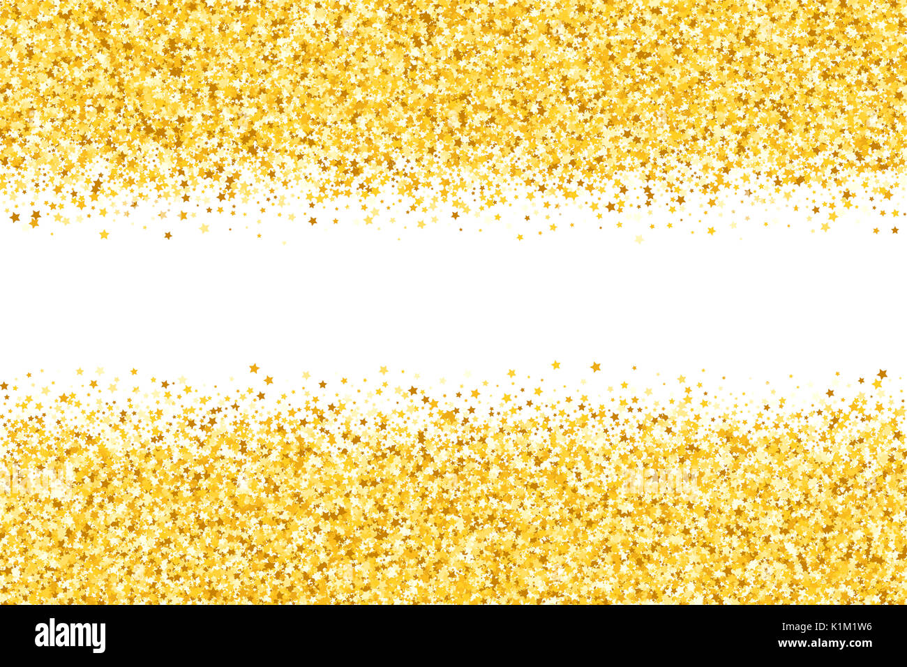 border with shimmer stars Gold sparkle. Golden frame of stars. Border ...