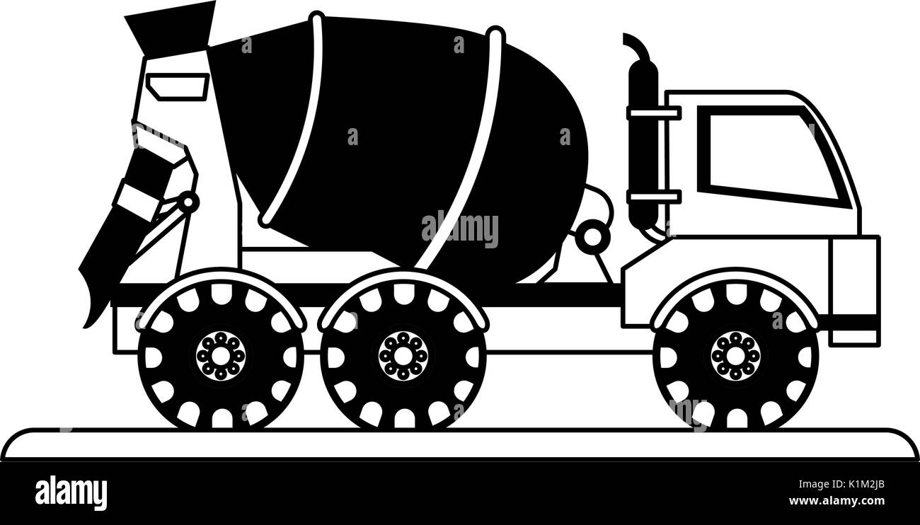 cement truck construction heavy machinery icon image Stock Vector Image ...