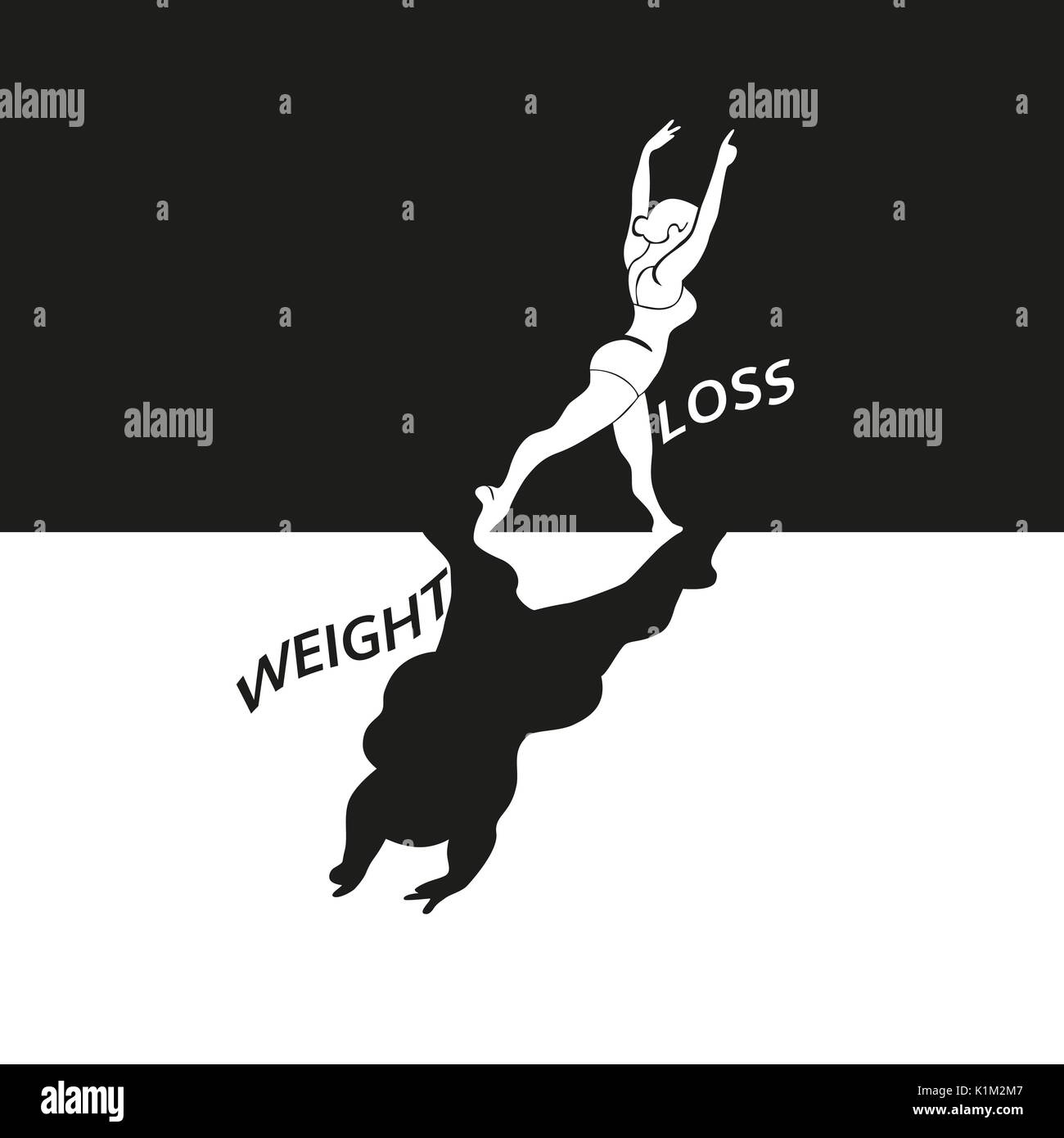 Weight loss icon. Woman Body challenge concept Stock Vector Image & Art ...