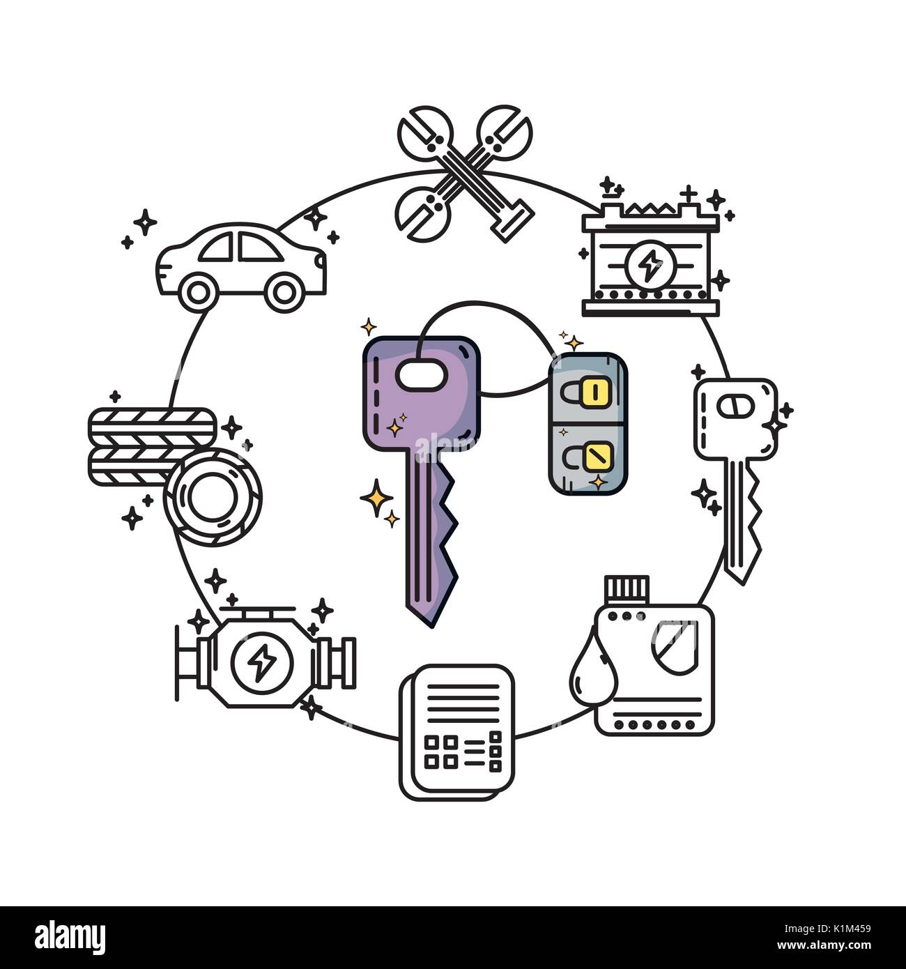 set mechanic service station repair Stock Vector Image & Art - Alamy