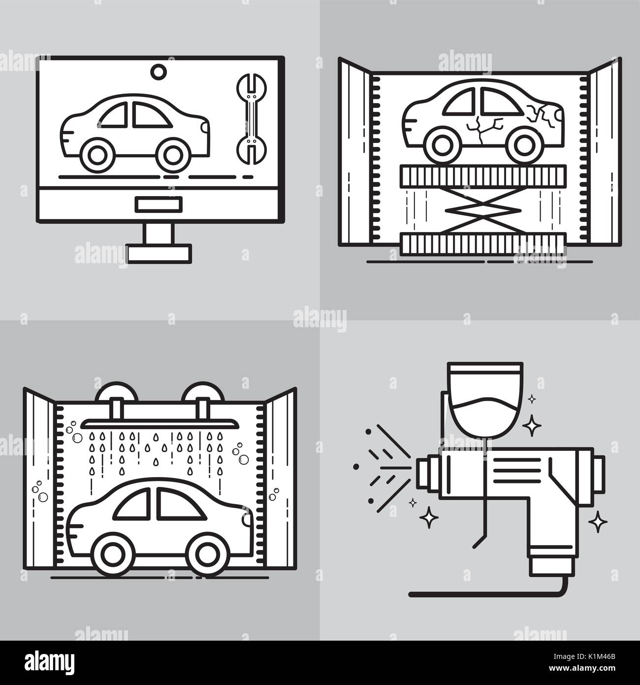 set mechanic service station repair Stock Vector Image & Art - Alamy