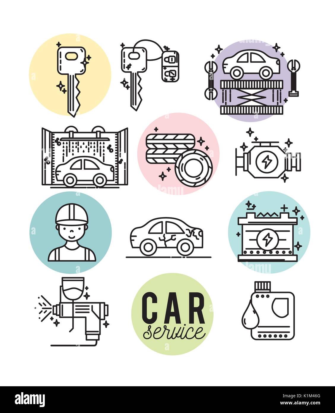 set mechanic service station repair Stock Vector Image & Art - Alamy