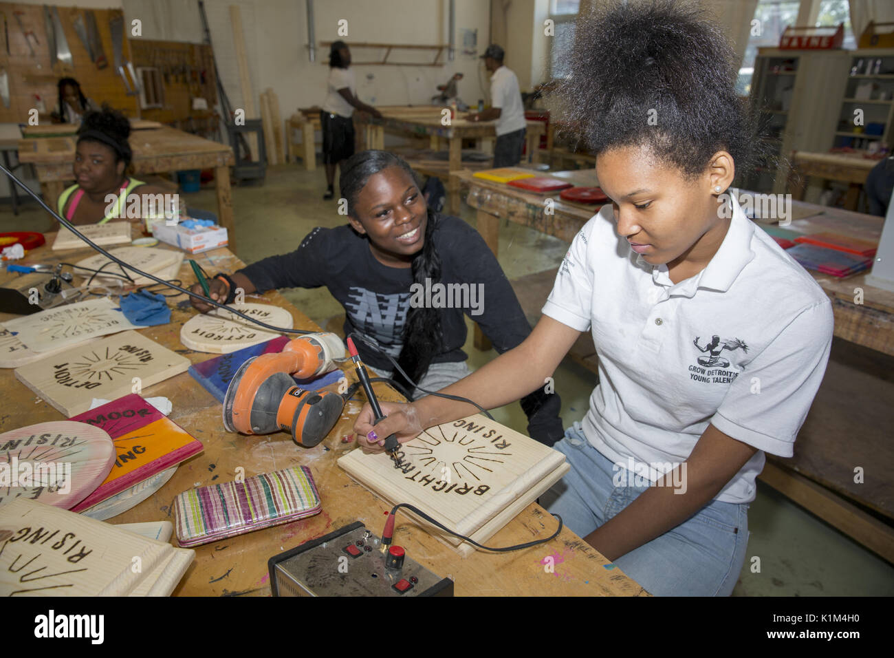 Students from the Detroit Community School participate in a ...