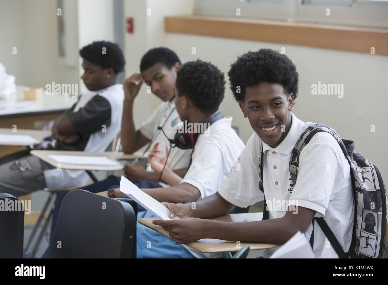 Students from the Detroit Community School participate in a ...