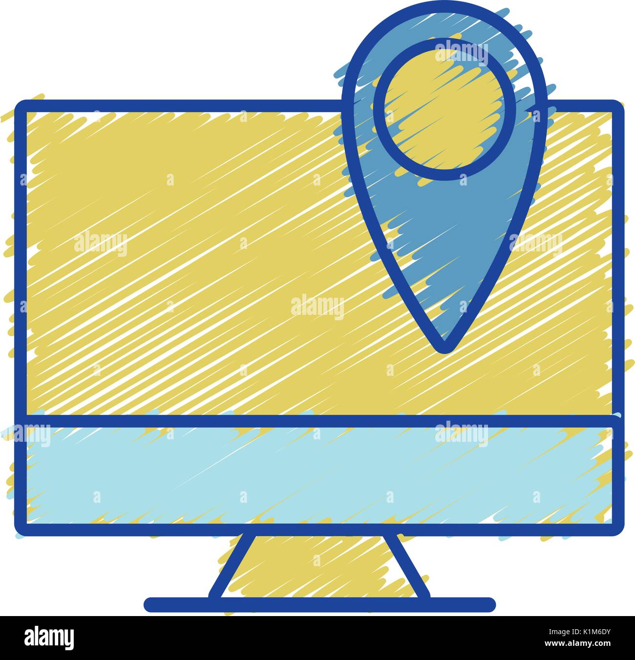 computer electronic technology with location symbol Stock Vector Image ...