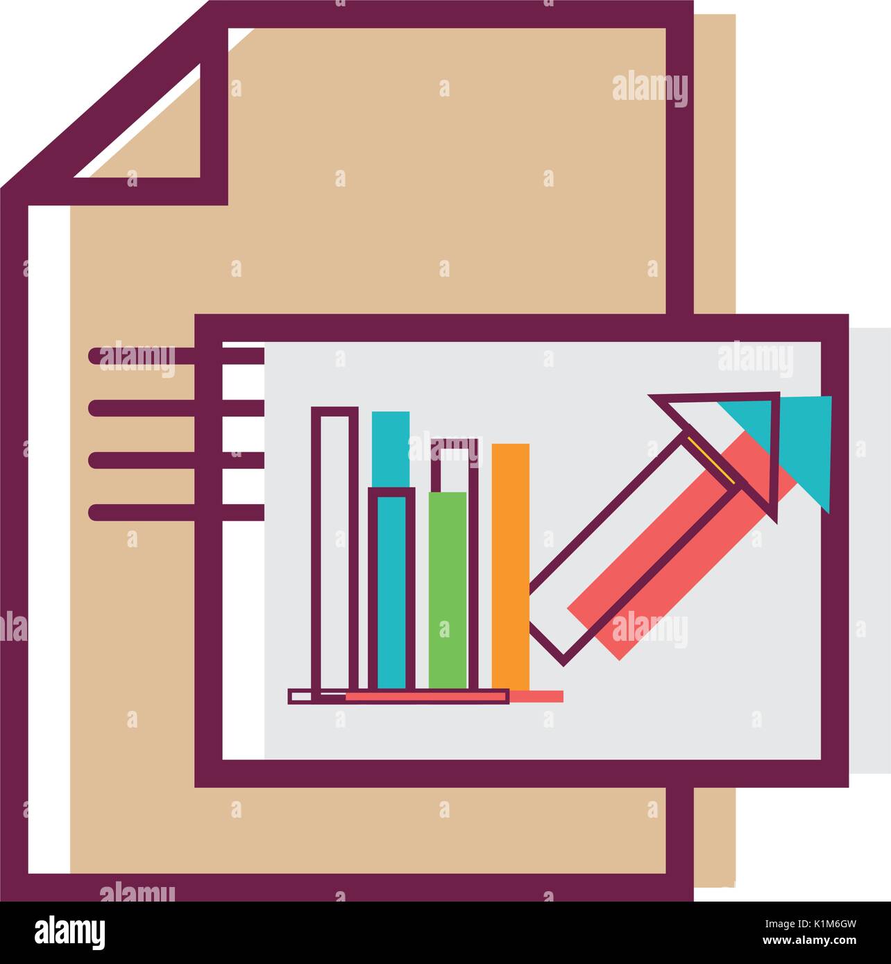 document with statistics bar diagram graphy Stock Vector Image & Art ...