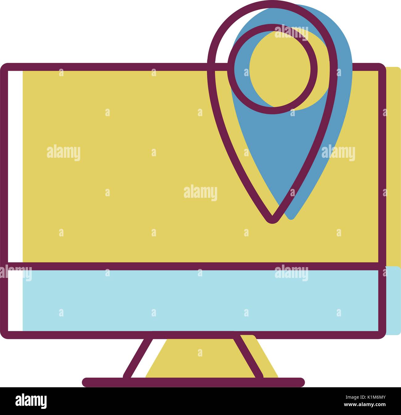 computer electronic technology with location symbol Stock Vector Image ...