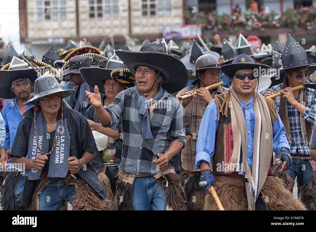 quechua indigenous people participating at the annual Inti Raymi parade ...