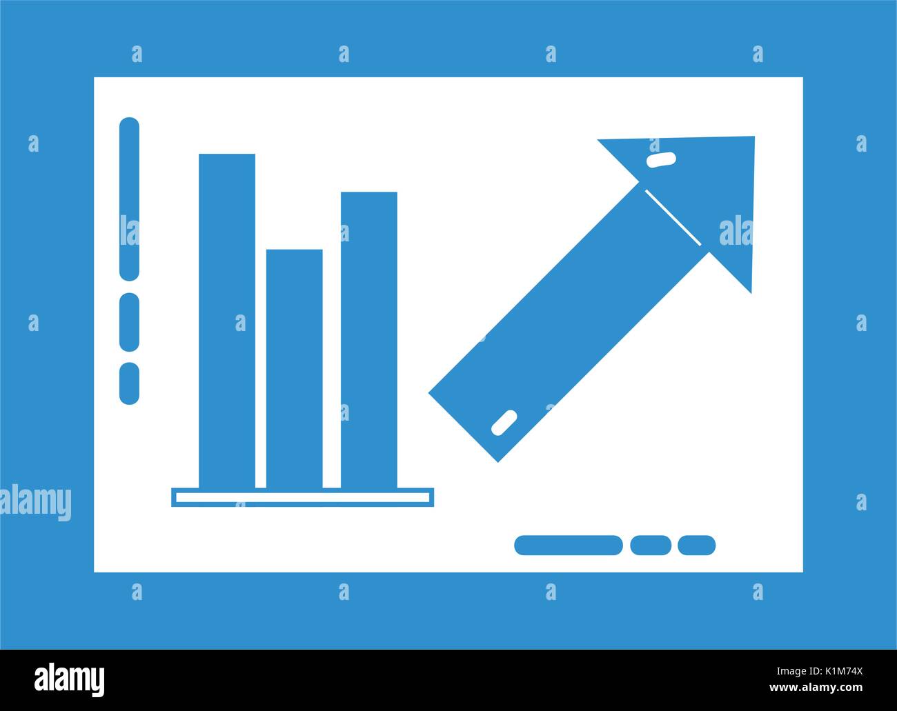silhouette document with statistics bar diagram graphy Stock Vector ...
