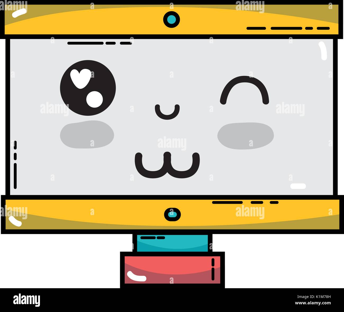 kawaii cute happy computer technology Stock Vector Image & Art - Alamy