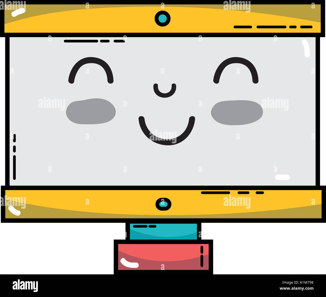 Computer kawaii cartoon happy cute hi-res stock photography and images ...