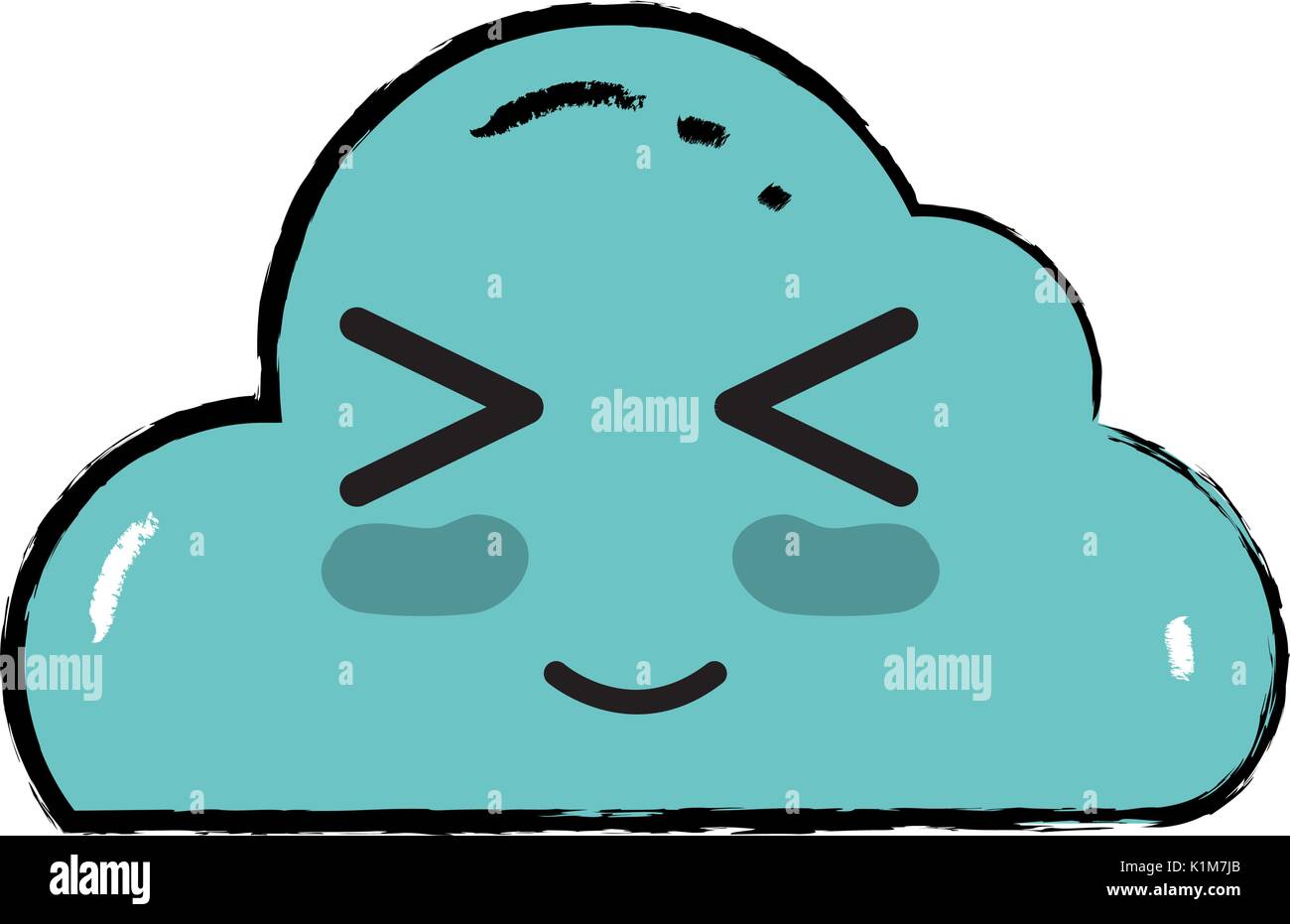 kawaii cute happy cloud weather Stock Vector Image & Art - Alamy