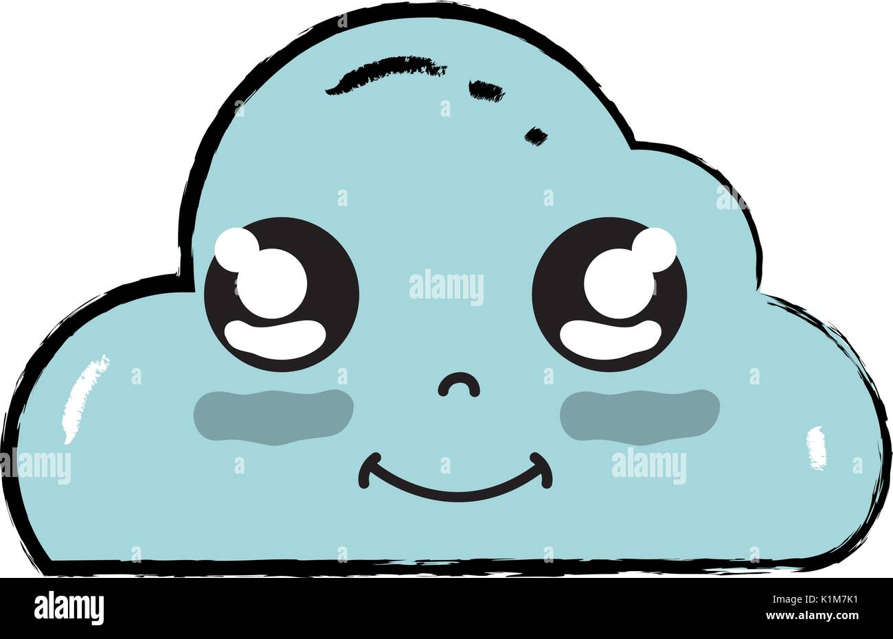 kawaii cute happy cloud weather Stock Vector Image & Art - Alamy