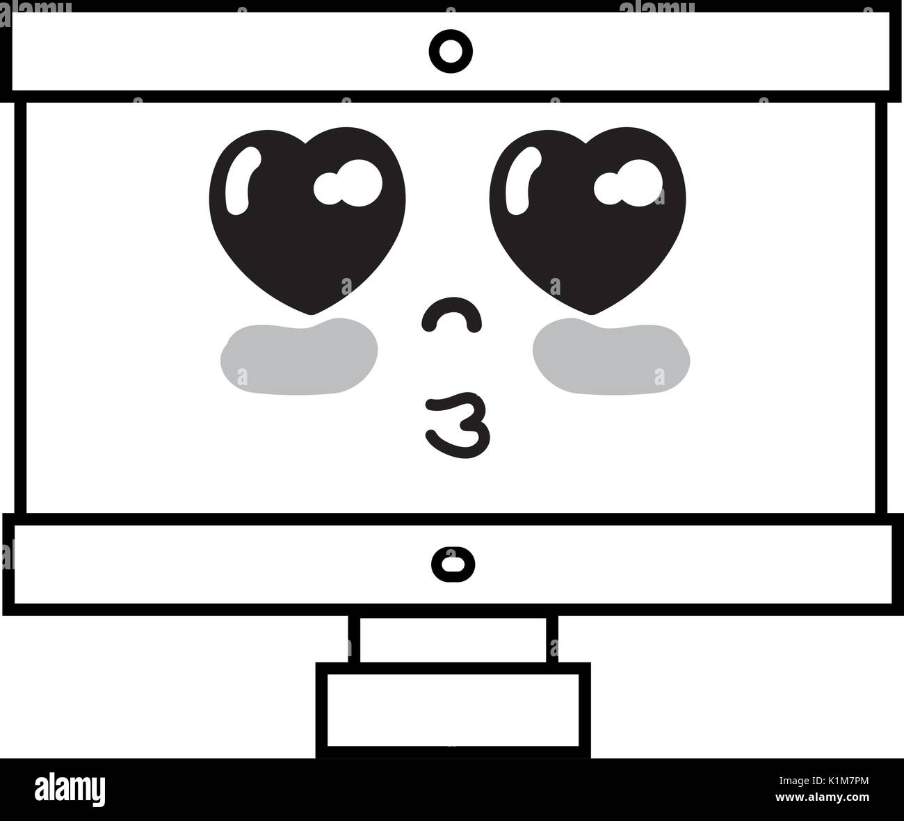 line kawaii cute tender computer technology Stock Vector Image & Art ...