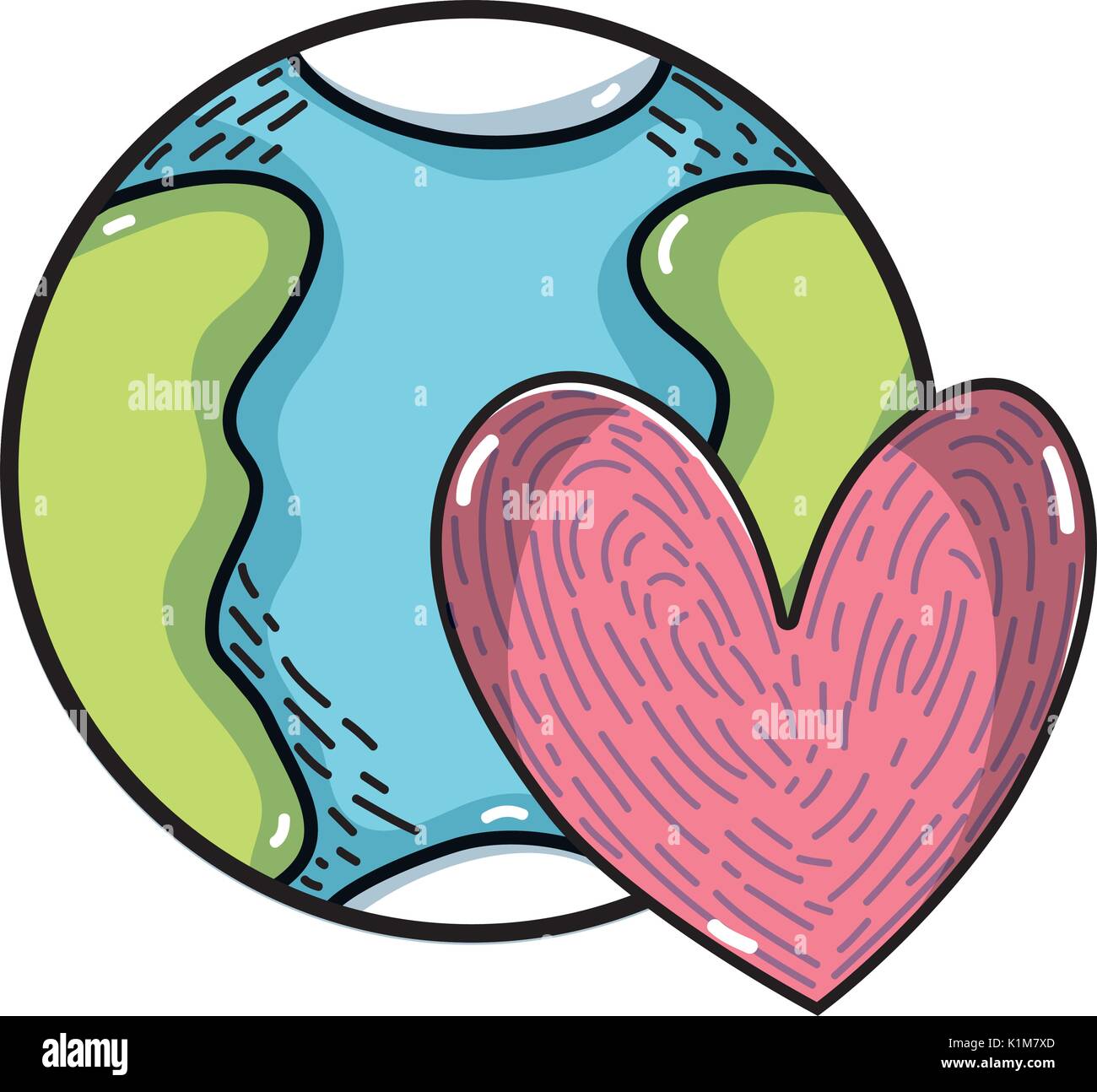 earth planet with heart symbol of love Stock Vector Image & Art - Alamy