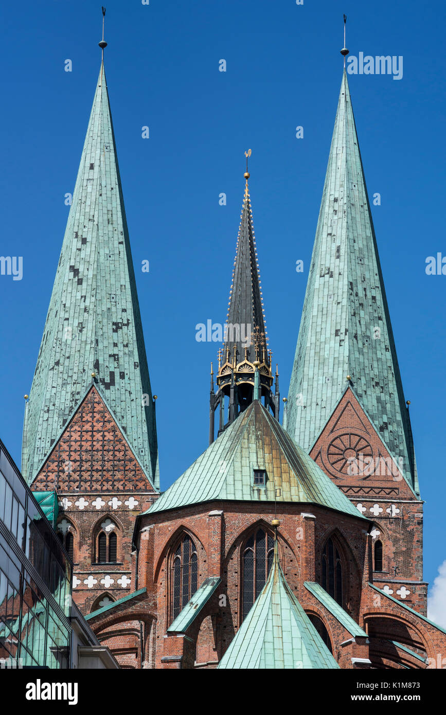 Marienkirche, built between 1277 and 1351, Lübeck, Schleswig-Holstein ...