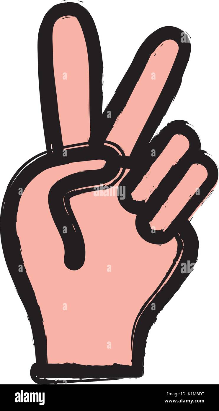 nice hand with peace and love symbol Stock Vector Image & Art - Alamy