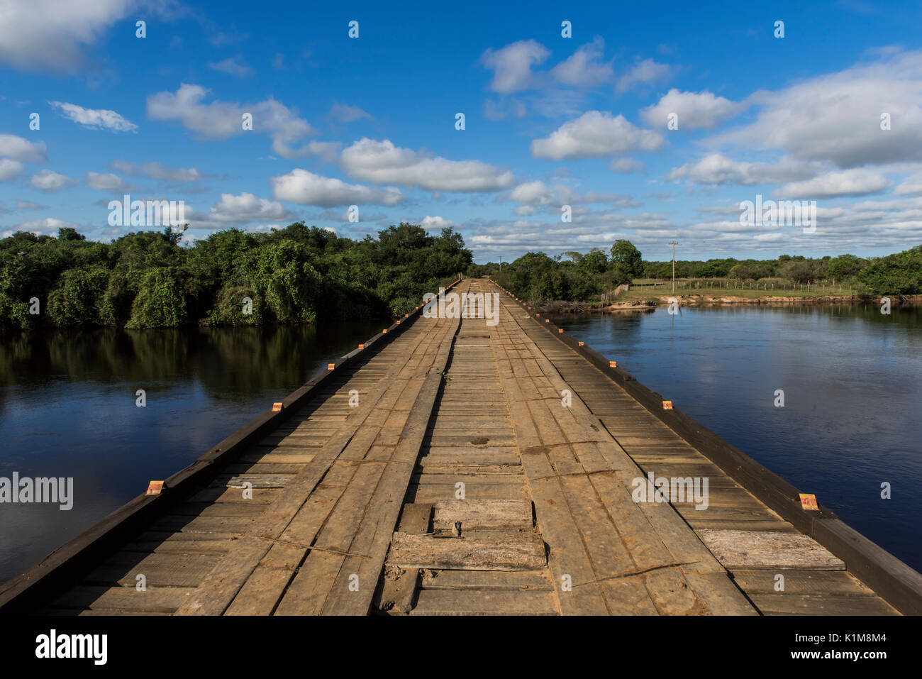 Wooden Bridge Across River High Resolution Stock Photography and Images ...