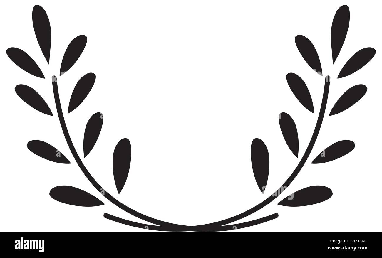 contour branches with leaves natural plant design Stock Vector Image ...