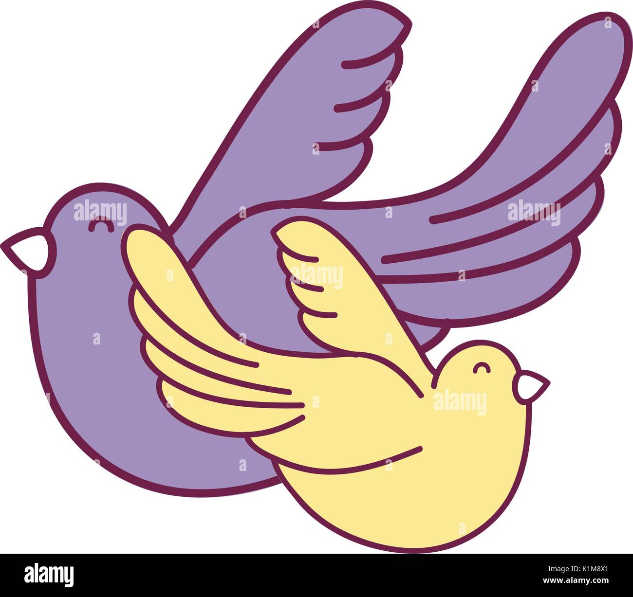 cute doves animal peace symbol Stock Vector Image & Art - Alamy