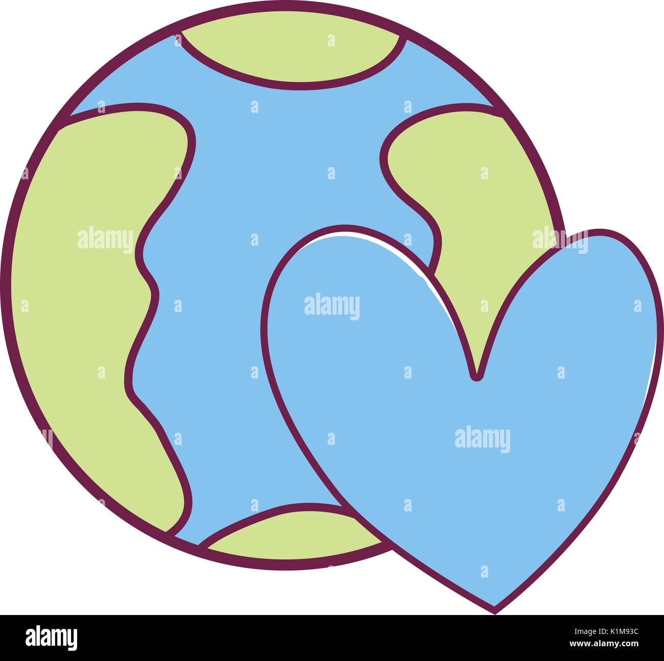 earth planet with heart symbol of love Stock Vector Image & Art - Alamy
