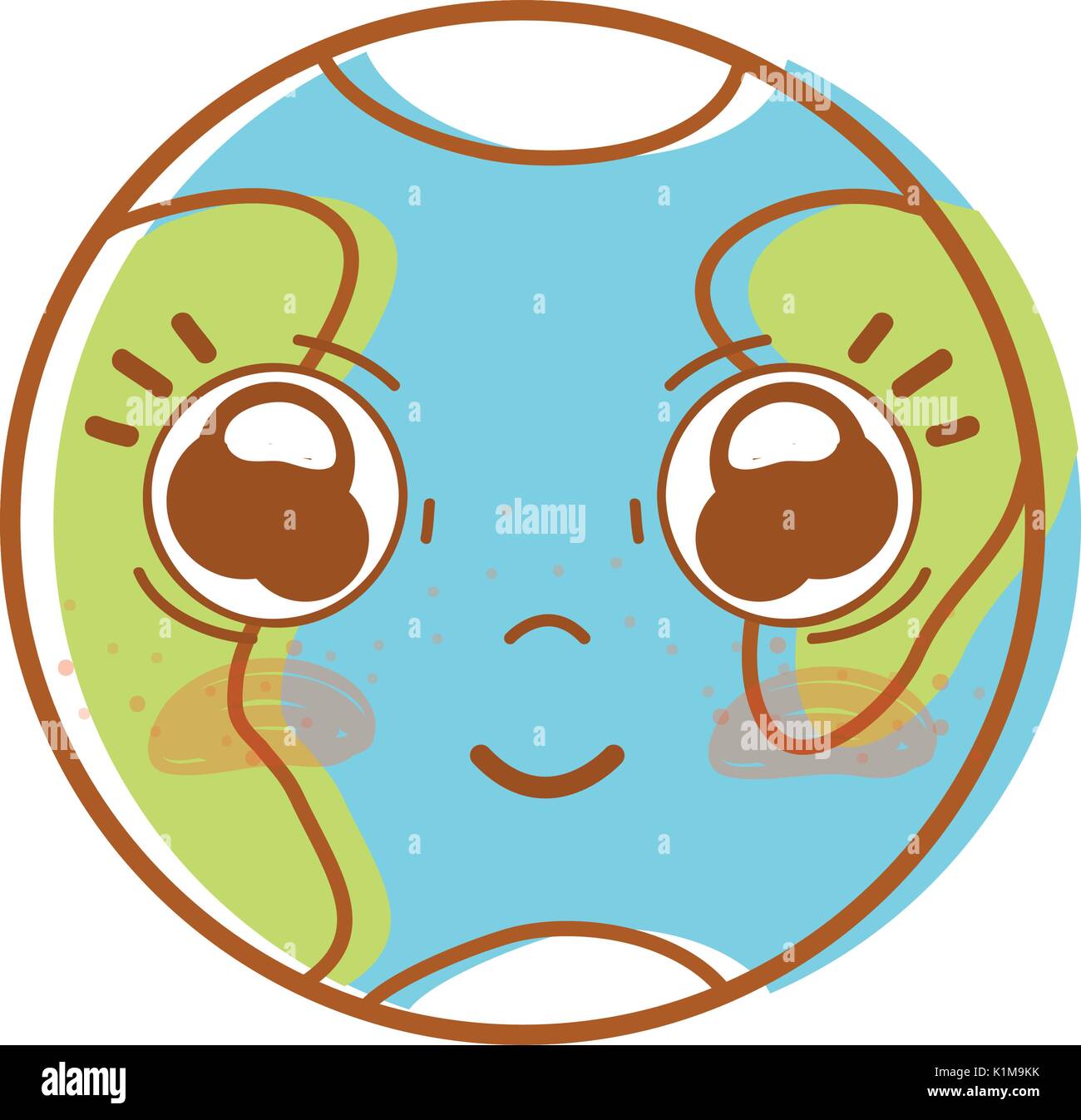 kawaii cute happy earth planet Stock Vector Image & Art - Alamy