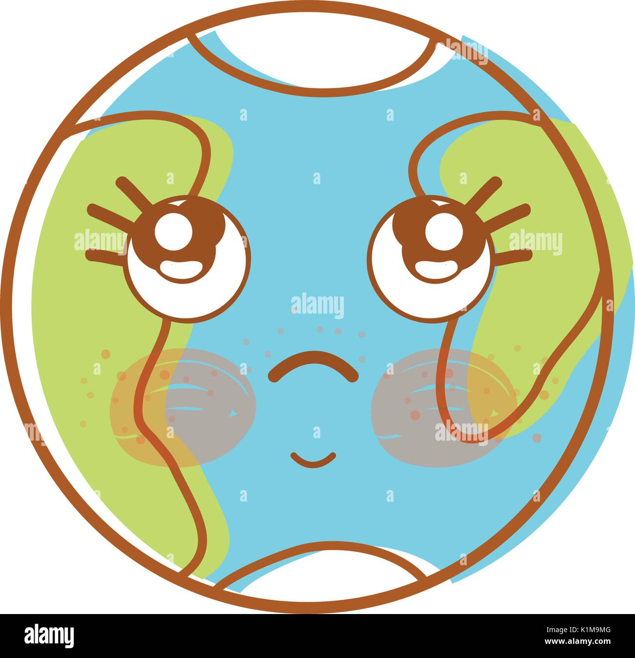 kawaii cute thinking earth planet Stock Vector Image & Art - Alamy