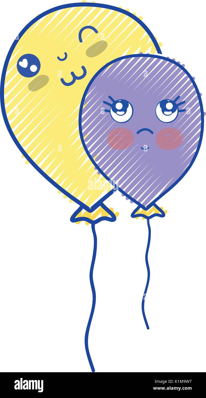 kawaii cute funny balloons design Stock Vector Image & Art - Alamy