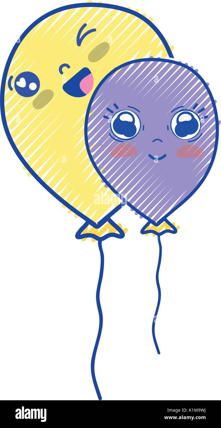 kawaii cute happy balloons design Stock Vector Image & Art - Alamy