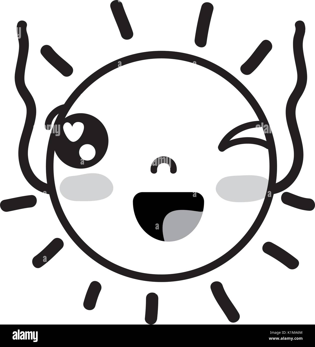 line beauty kawaii and happy sun design Stock Vector Image & Art - Alamy