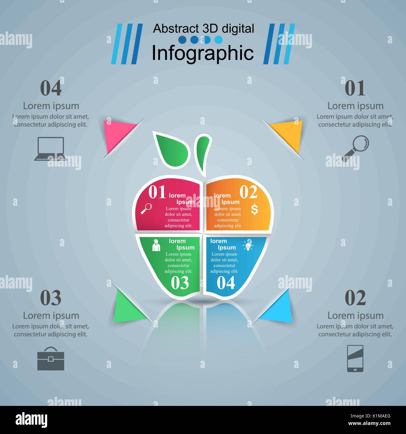 Abstract apple digital illustration Infographic Stock Vector Image ...