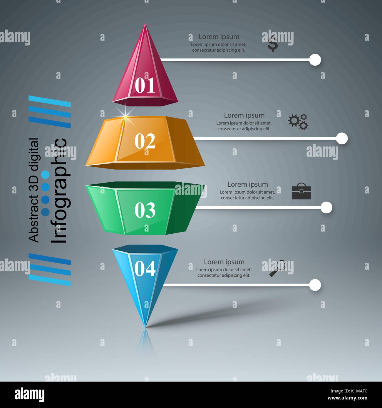 Abstract 3D digital illustration Infographic Stock Vector Image & Art ...