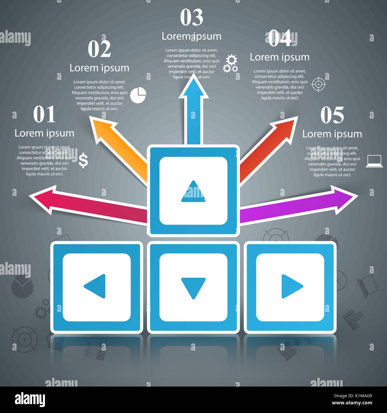 Infographic icons. Arrows, keyboard icon Stock Vector Image & Art - Alamy