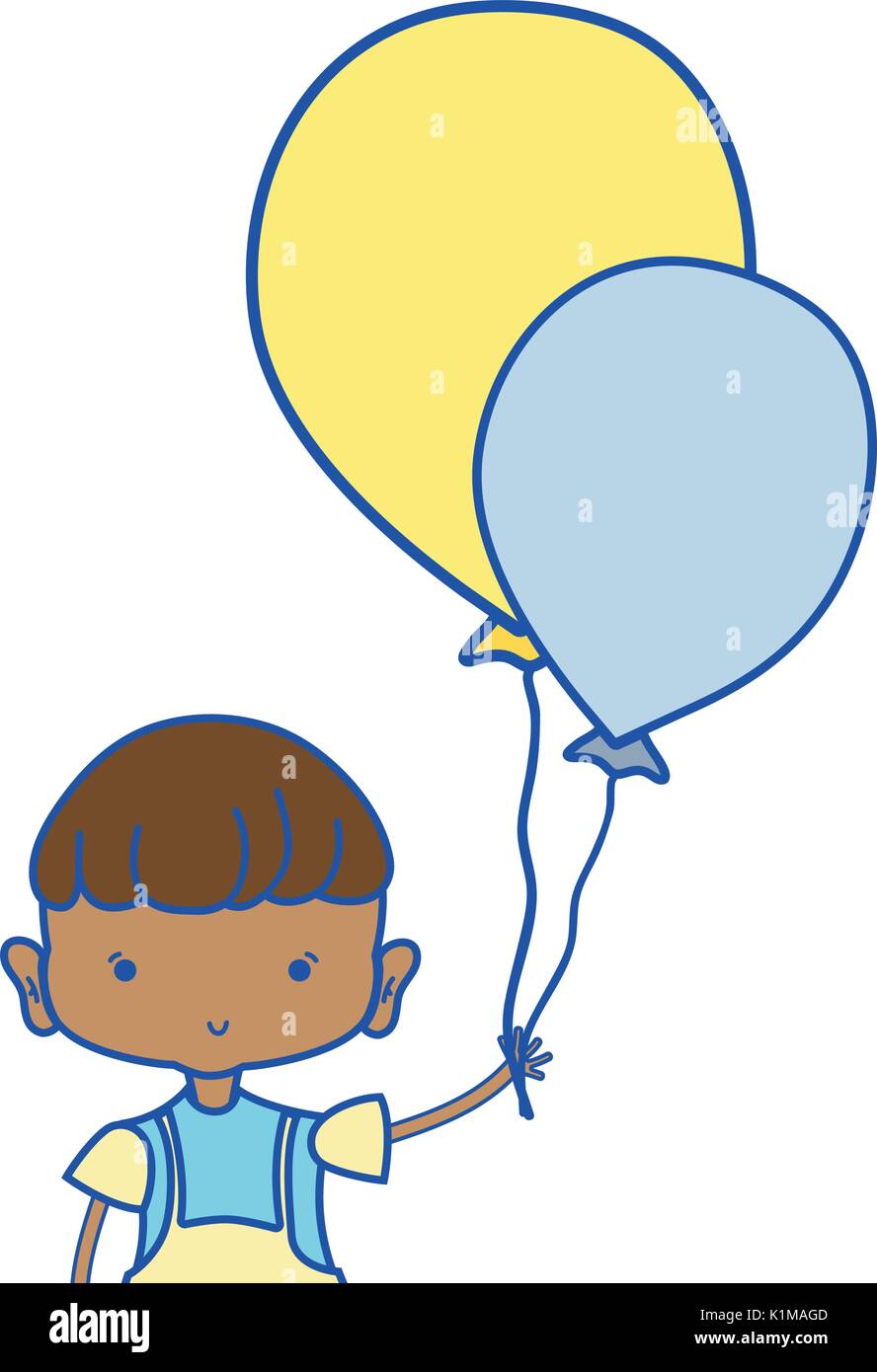 nice boy with balloons design in the hand Stock Vector Image & Art - Alamy