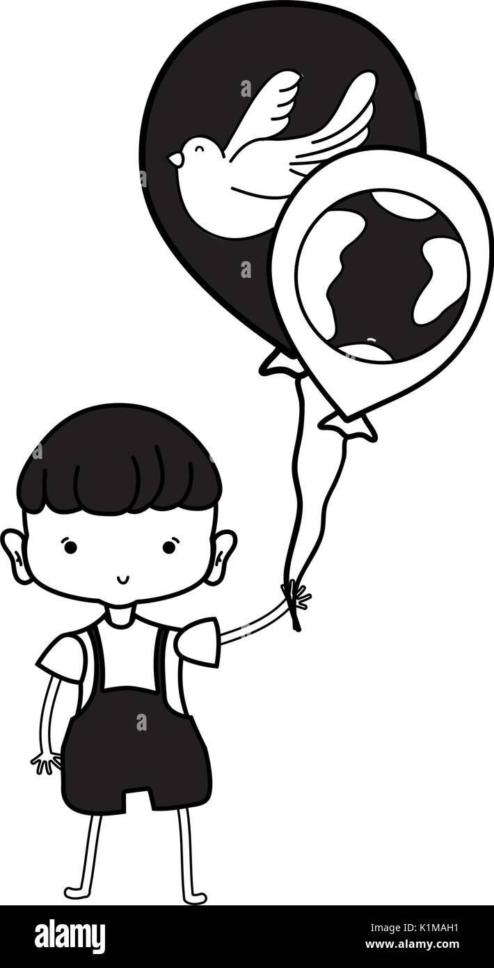 nice boy with balloons design in the hand Stock Vector Image & Art - Alamy