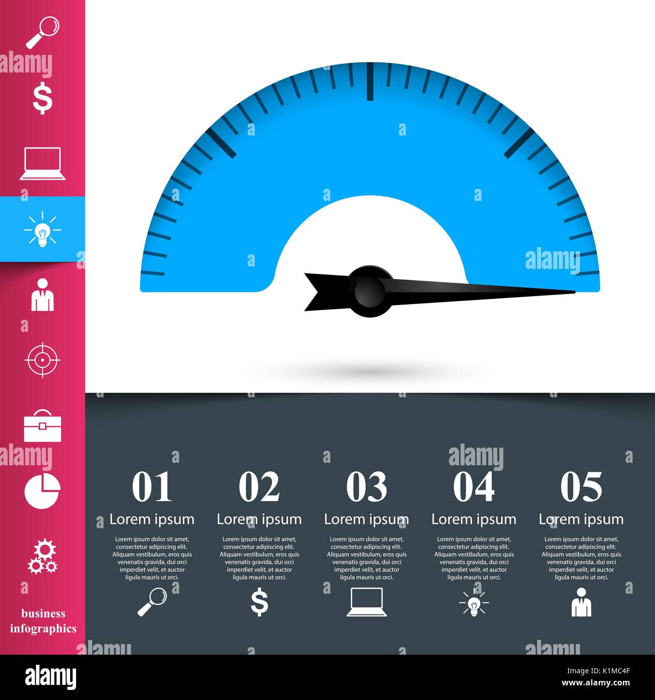 Abstract 3D Infographic. Speedometer, arrow icon Stock Vector Image ...