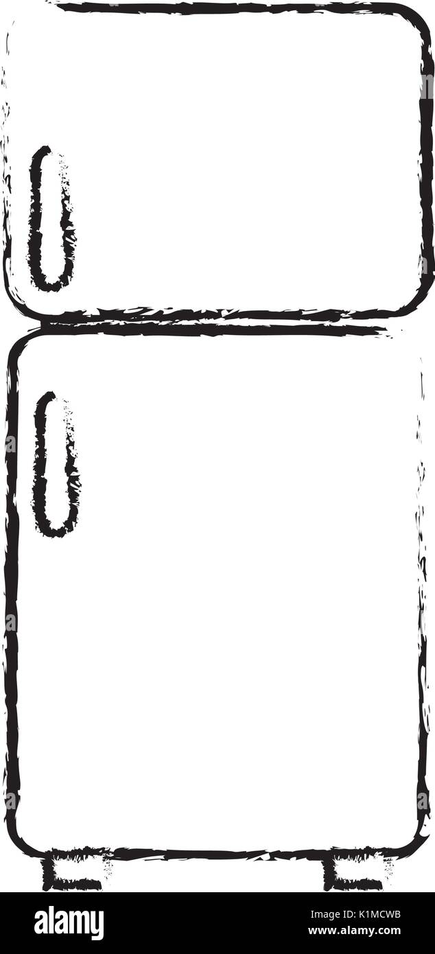 figure fridge technology kitchen utensil object Stock Vector Image ...