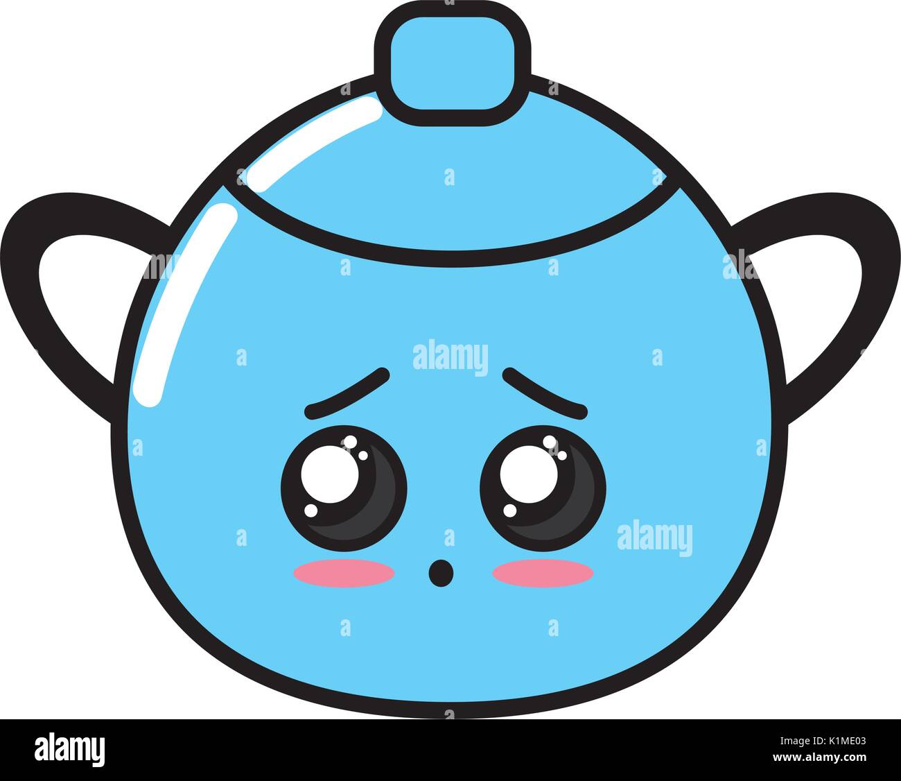 kawaii cute sad boiler pan Stock Vector Image & Art - Alamy