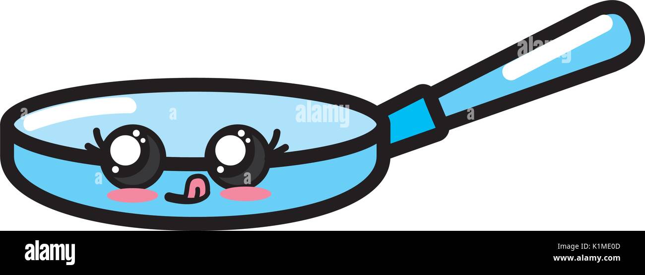 kawaii cute funny frying pan Stock Vector Image & Art - Alamy