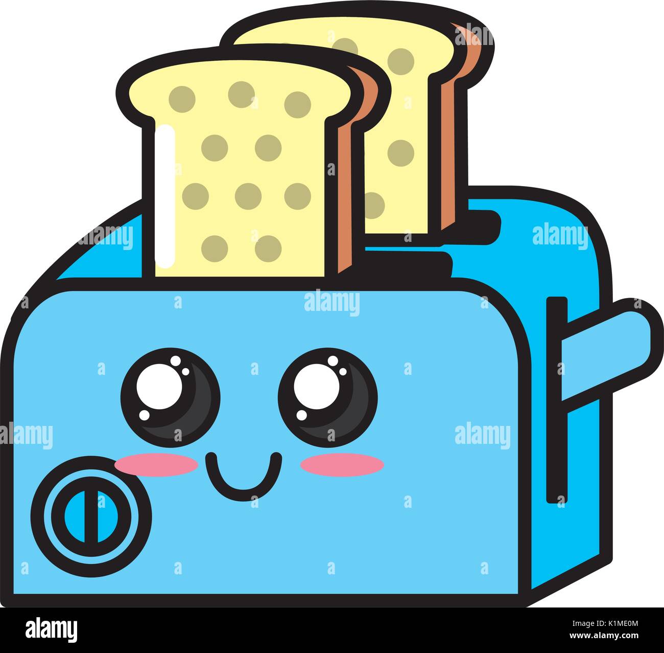 kawaii cute happy toaster utensil Stock Vector Image & Art - Alamy