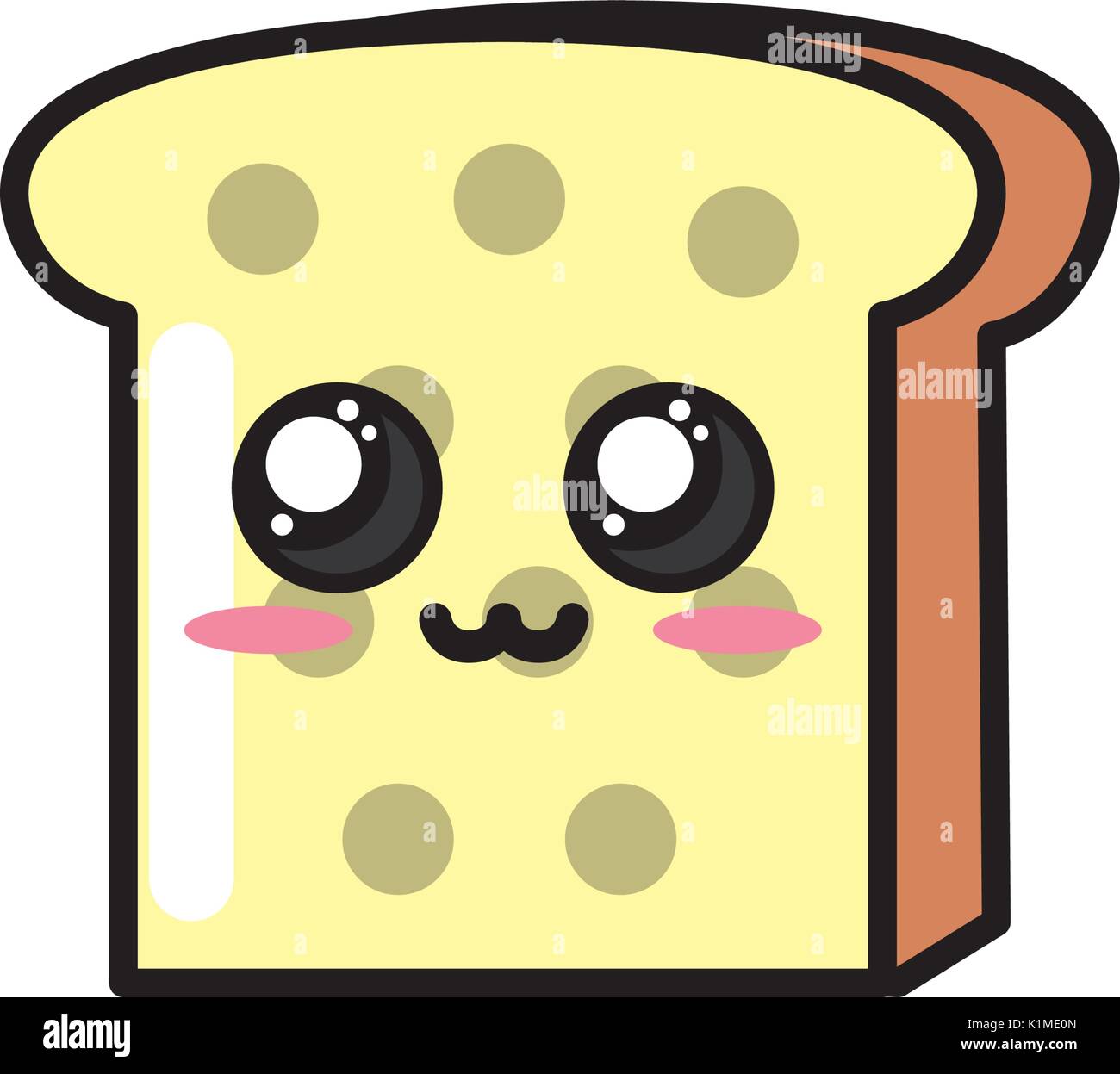 kawaii cute tender slice bread food Stock Vector Image & Art - Alamy
