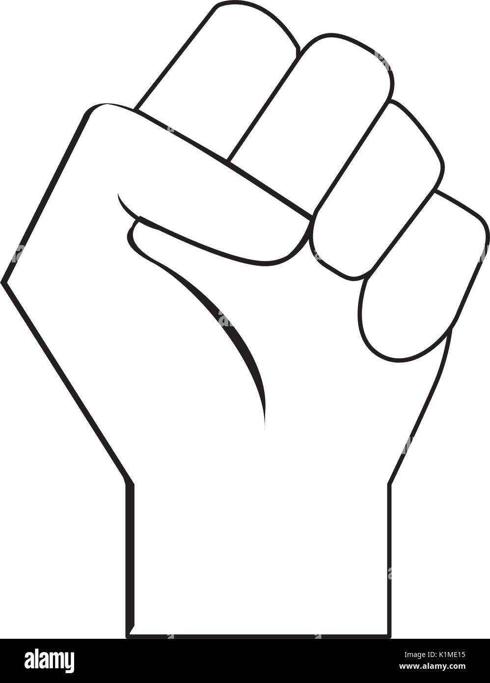 line hand tight with all fingers design Stock Vector Image & Art - Alamy